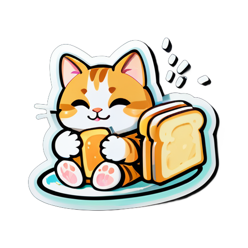 I made an AI sticker of toast cat