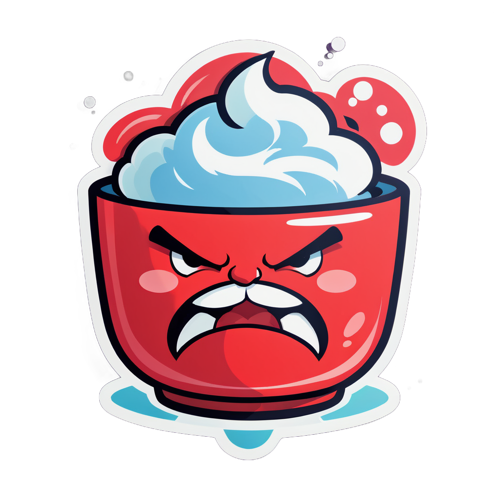 I made an AI sticker of angry tea cup