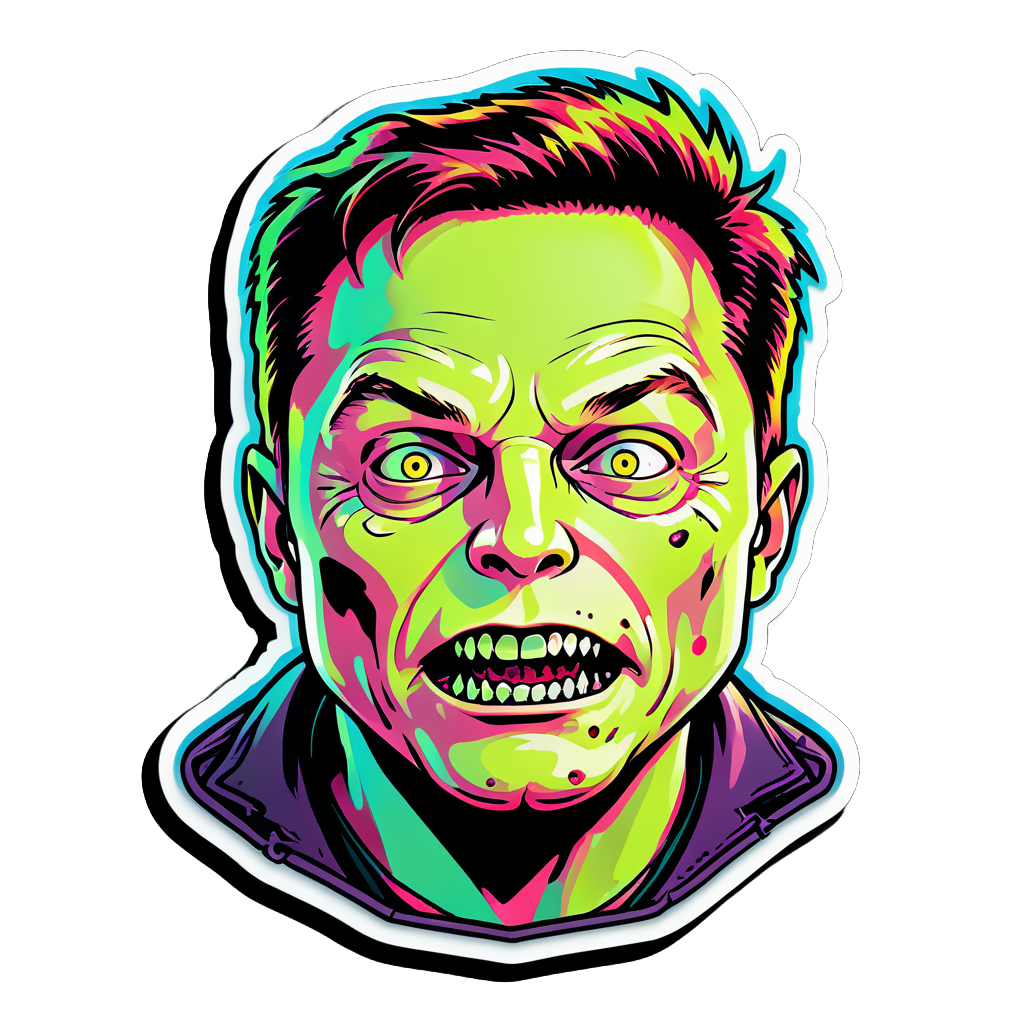 I made an AI sticker of zombie elon musk