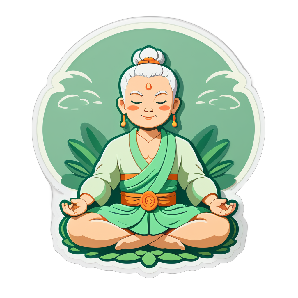 I made an AI sticker of Sage in traditional dress meditating