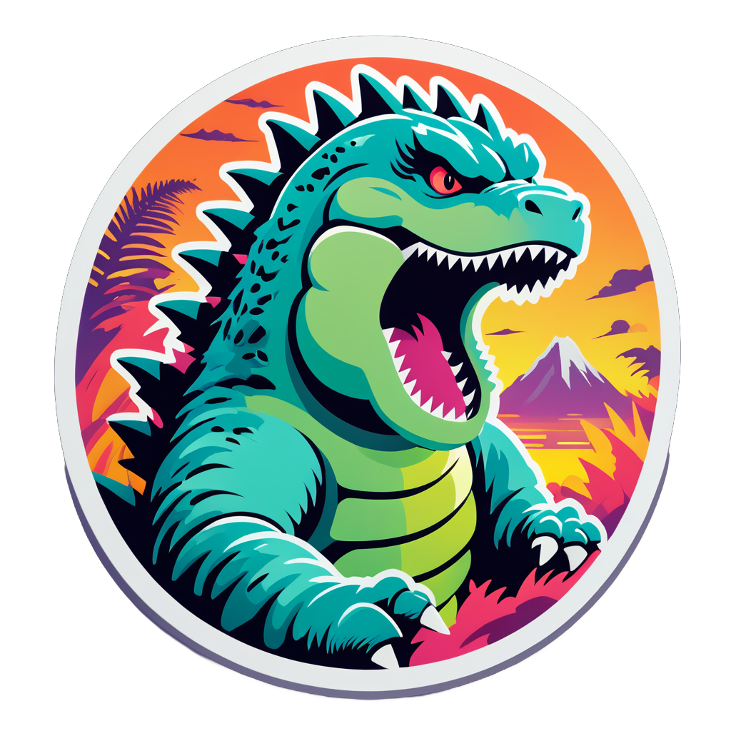 I made an AI sticker of Godzilla