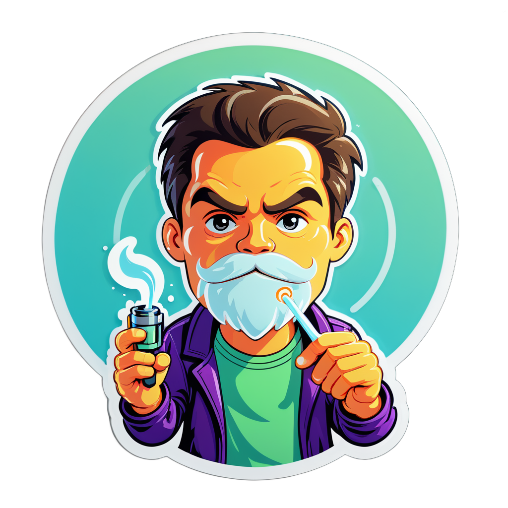 I made an AI sticker of vaping man with fumot