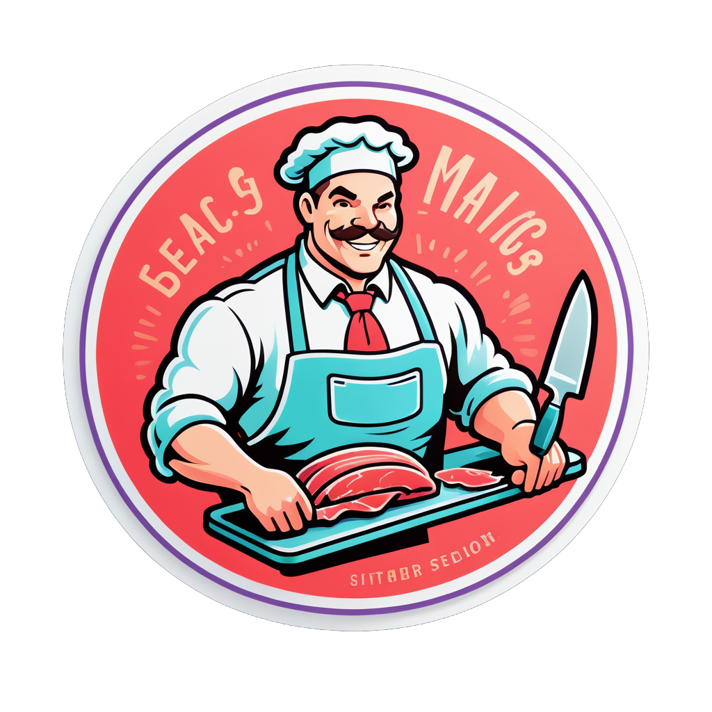 I made an AI sticker of butcher butchering