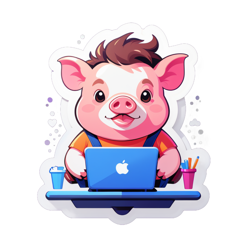 I made an AI sticker of A pig software engineer living in the United States