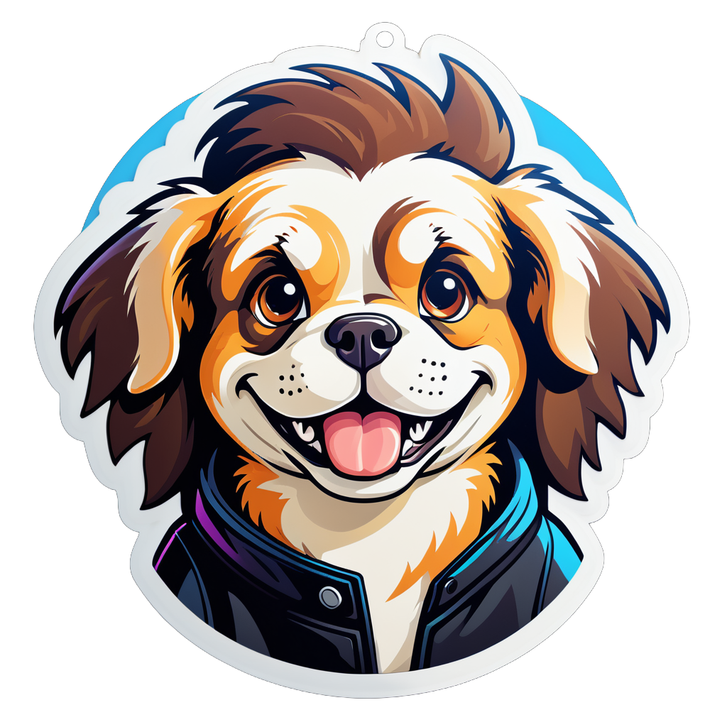 I made an AI sticker of A dog software engineer from Germany