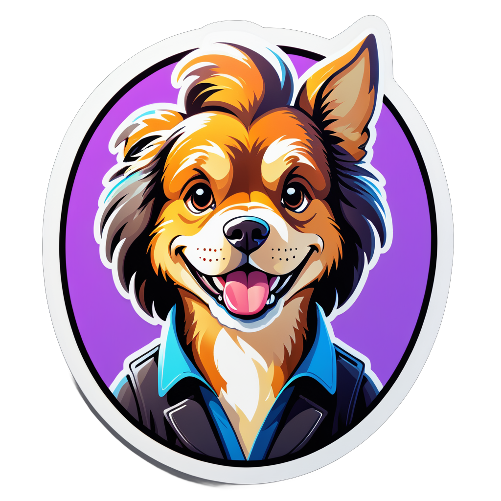 I made an AI sticker of A dog software engineer from Germany