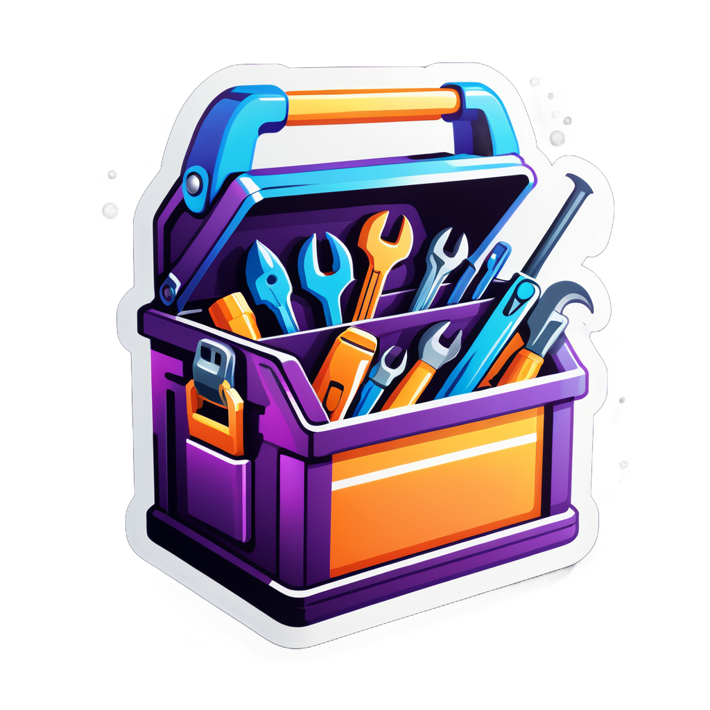 I made an AI sticker of A toolbox filled with tools.