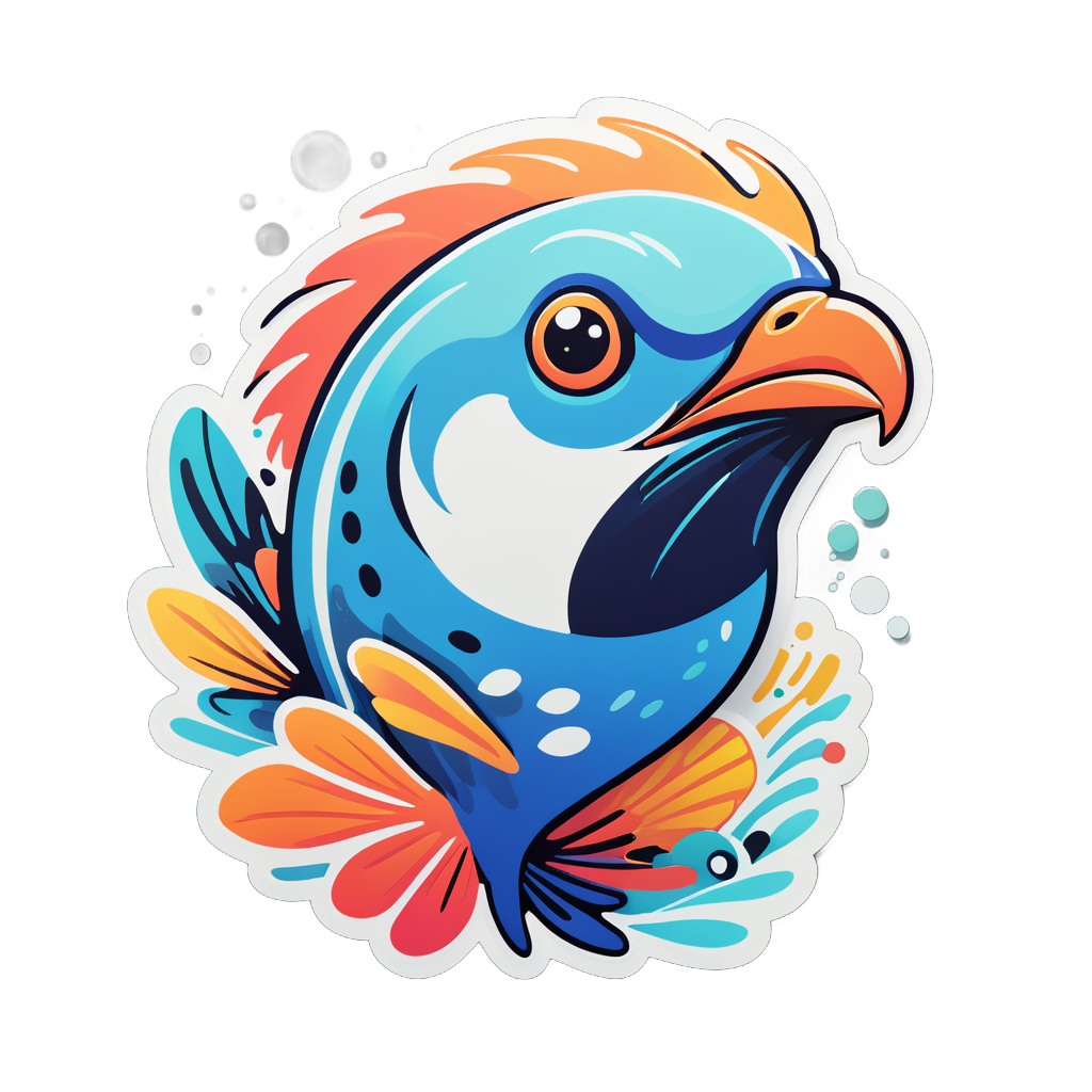 I made an AI sticker of fish bird