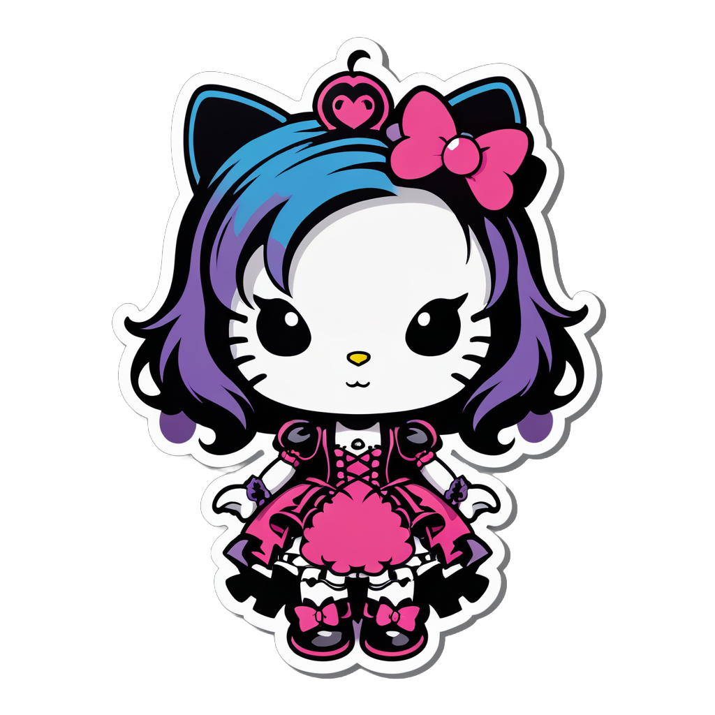 I made an AI sticker of gothic hello kitty