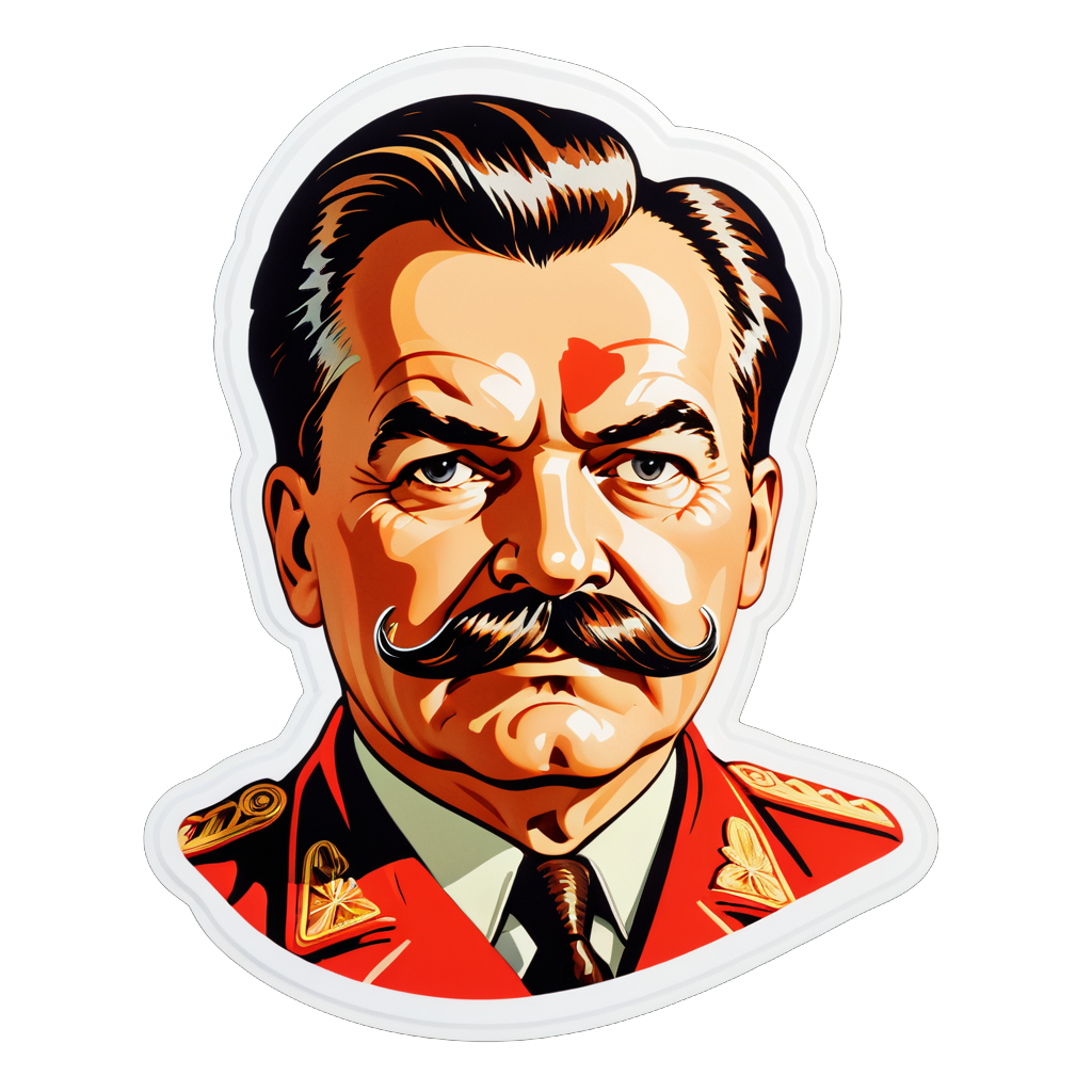 I made an AI sticker of Soviet leader from 1945 with mustache