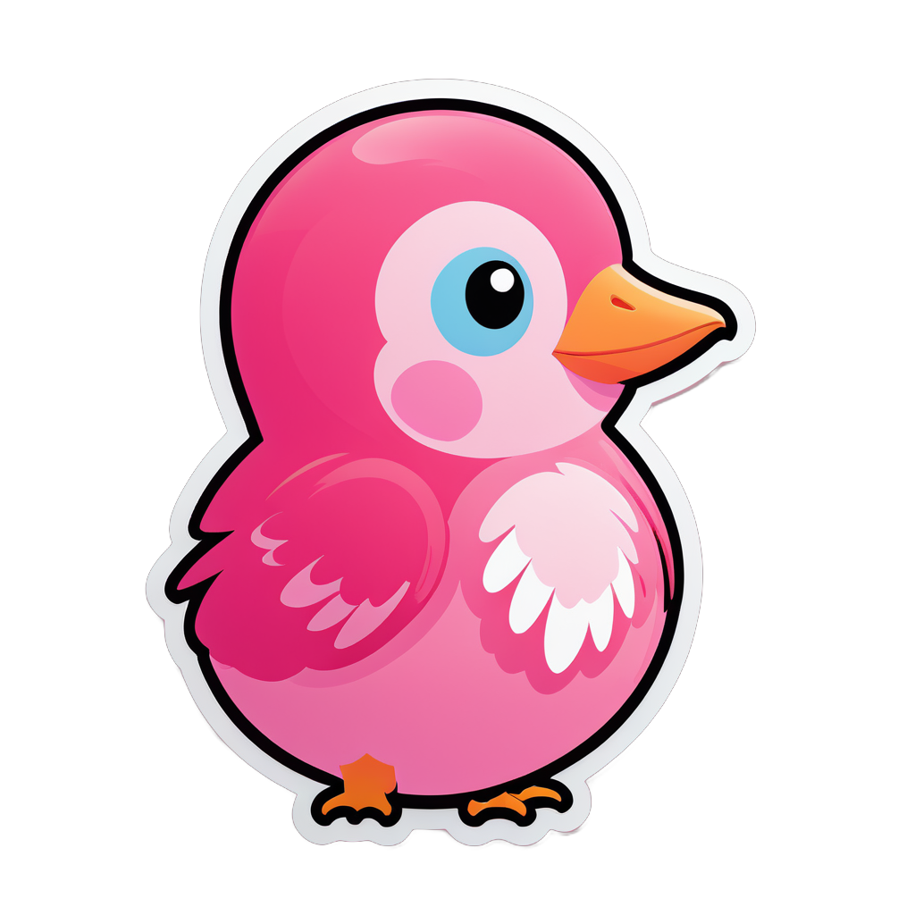 I made an AI sticker of pink bird