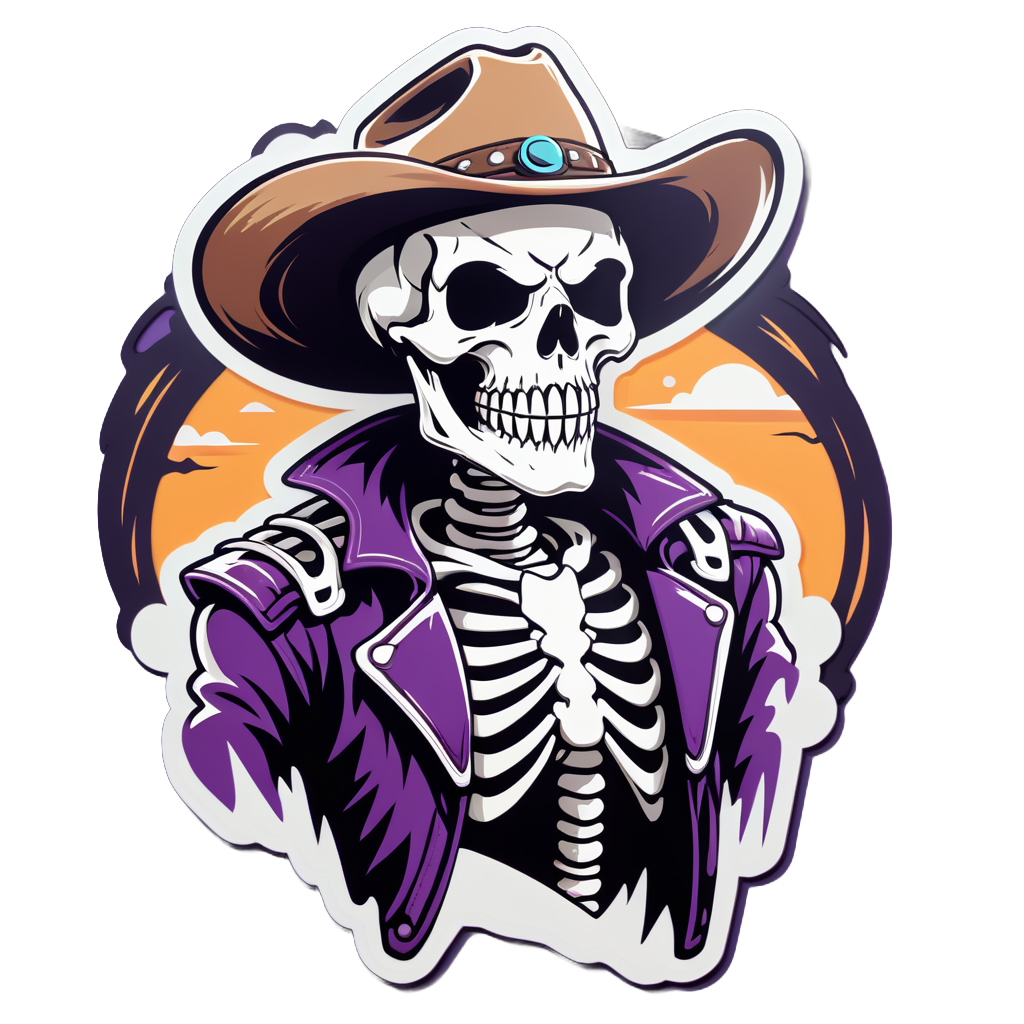 I made an AI sticker of Skeleton Ranger wearing cowboy hat