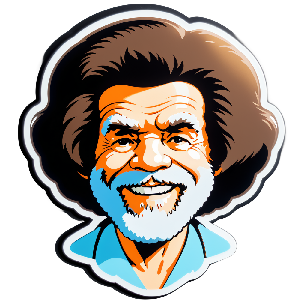 I made an AI sticker of bald Bob Ross