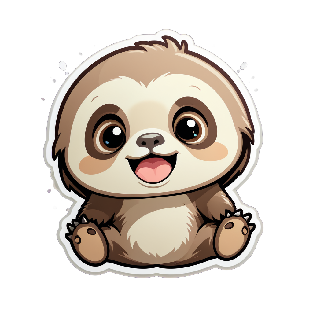 I made an AI sticker of astonished baby sloth
