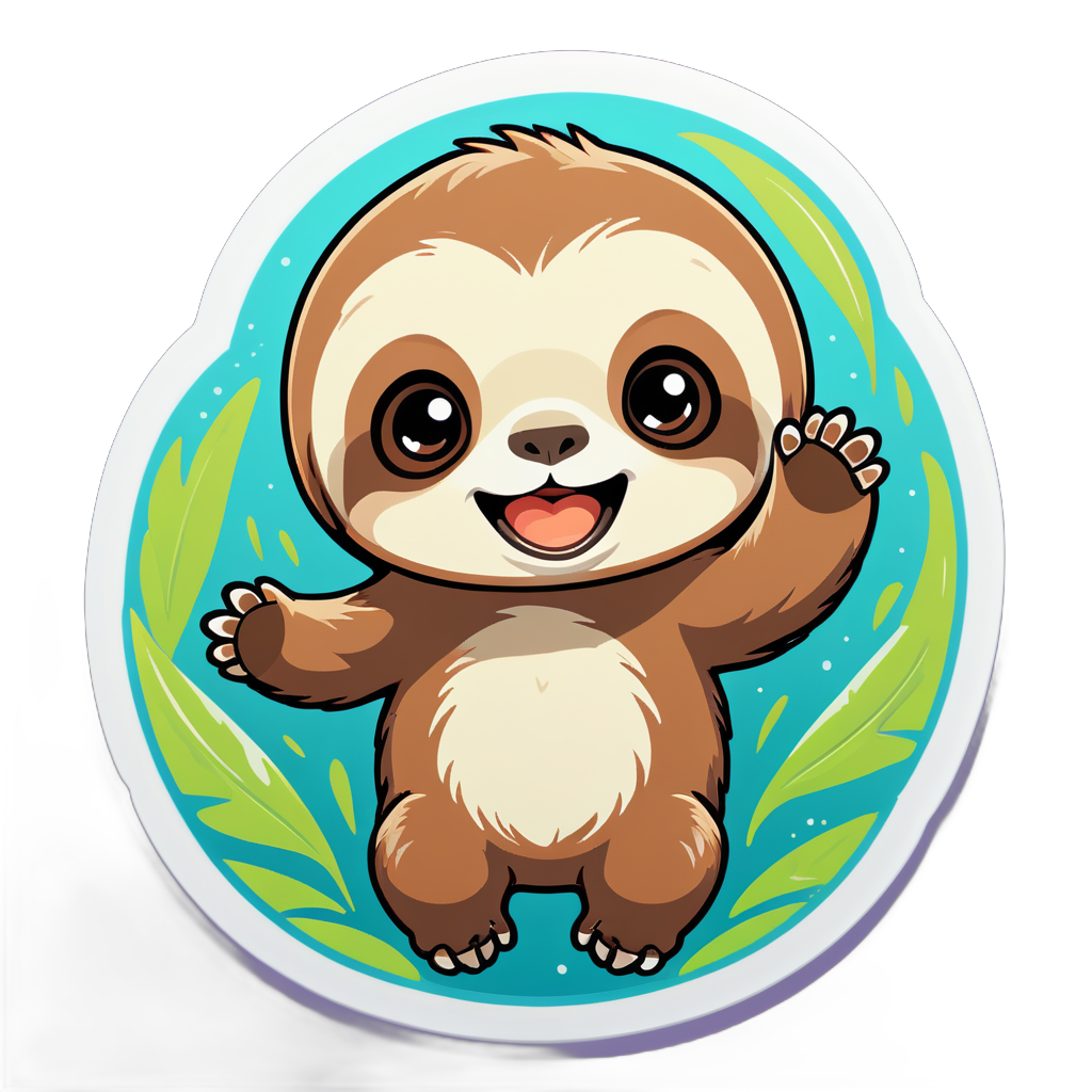 I made an AI sticker of scared baby sloth