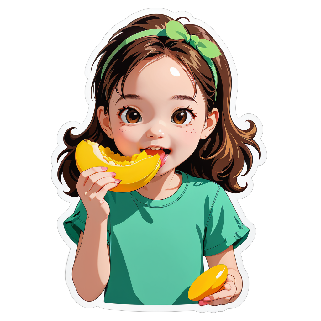 I made an AI sticker of girl eating mango