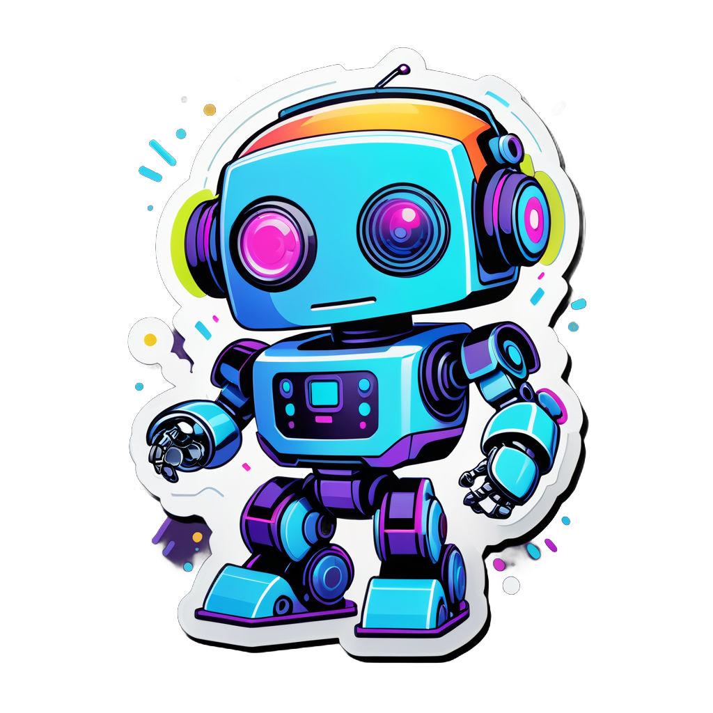 I made an AI sticker of robot with techie vibe