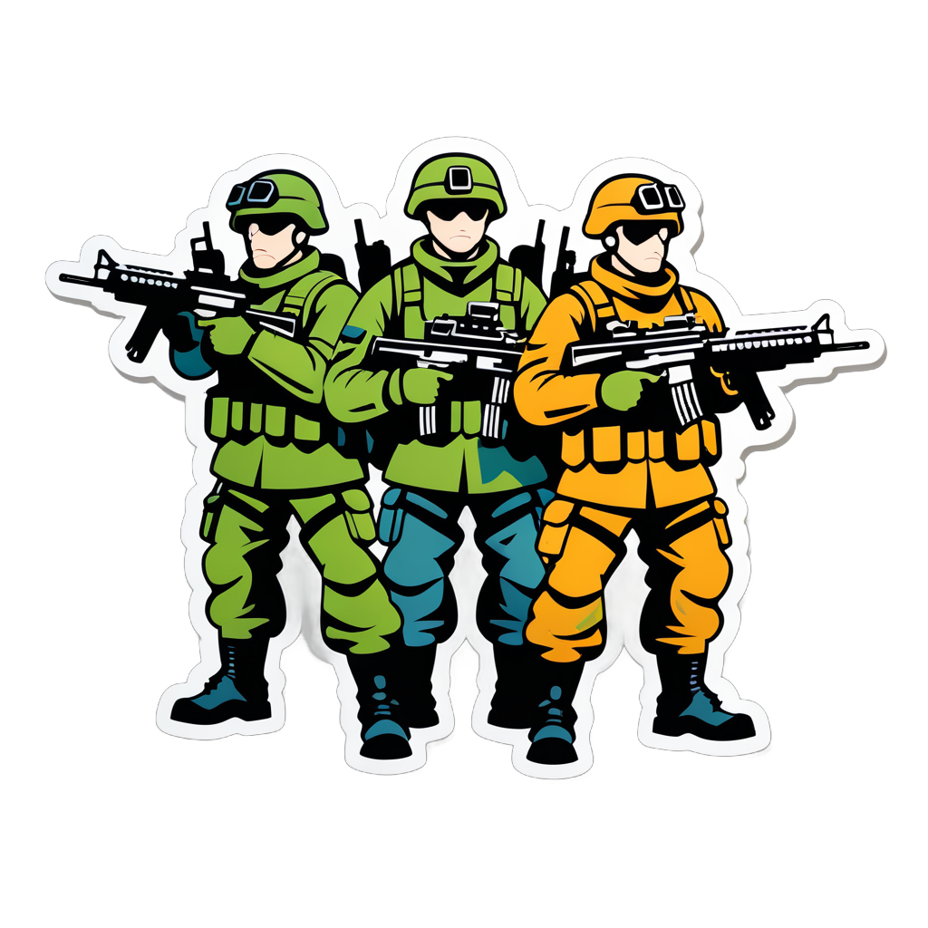 I made an AI sticker of soldiers with guns