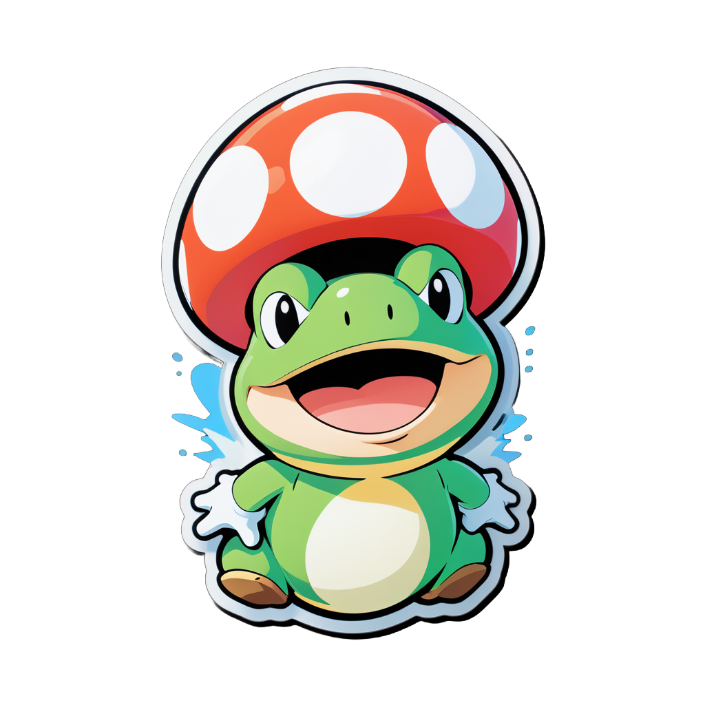 I made an AI sticker of caption toad in super mario